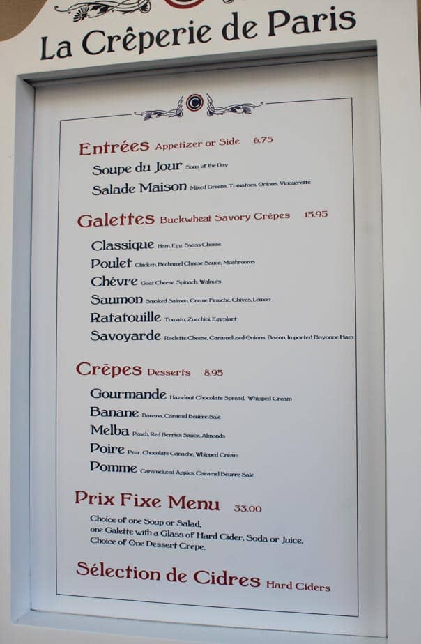 Review of La Creperie de Paris at Epcot