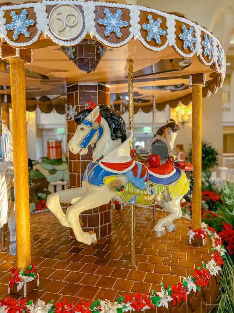 2022 Gingerbread Carousel at Disney's Beach Club Features Disney Princesses