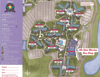 Disney's All-Star Movies Transportation Map (With Destinations)