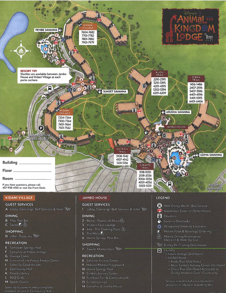 Disney's Animal Kingdom Lodge Map - Resorts Gal