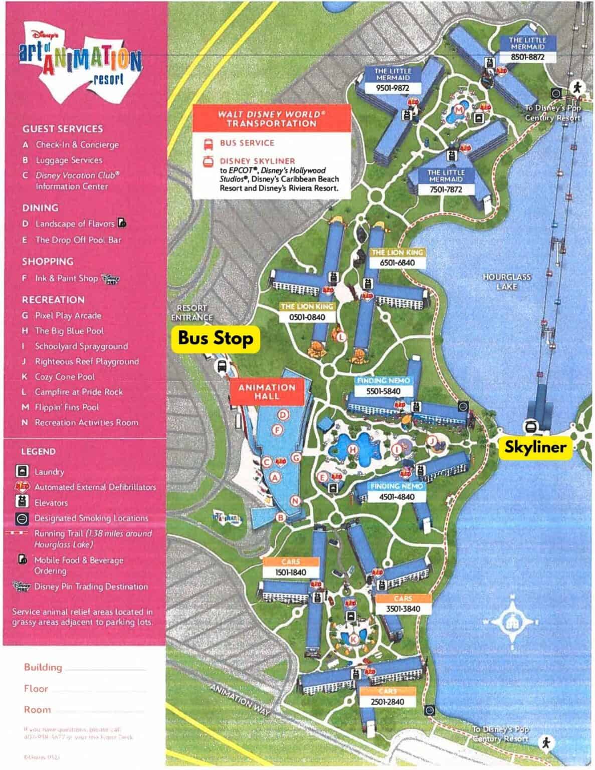 Disney's Art of Animation Transportation Map (With Destinations)