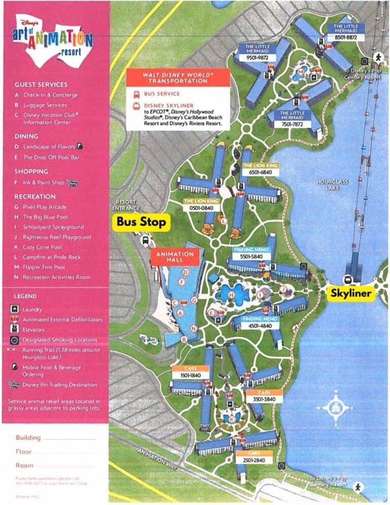 Disney's Art of Animation Transportation Map (With Destinations)
