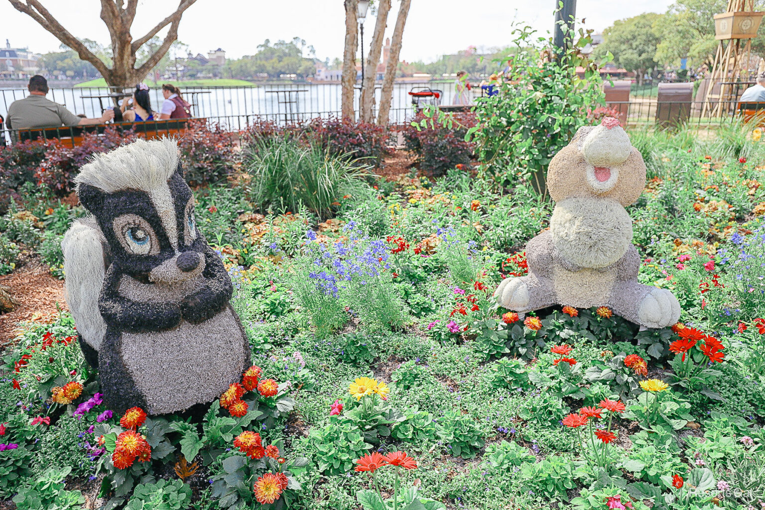 Through the Years: Bambi, Flower, and Thumper Character Topiaries at Epcot