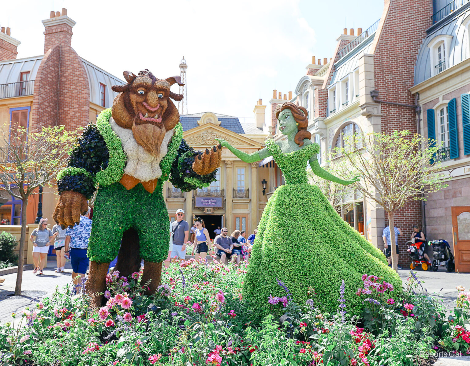 Through the Years: The Beauty and the Beast Character Topiaries at ...