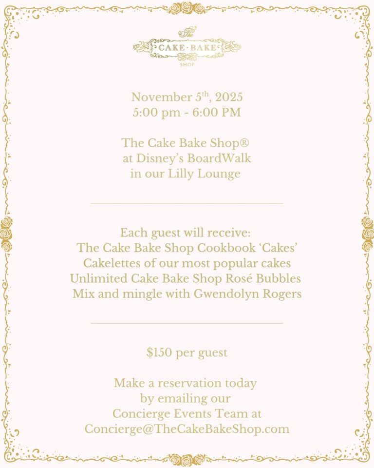 The Cake Bake Shop to Host Cookbook Signing Event at Disney's BoardWalk