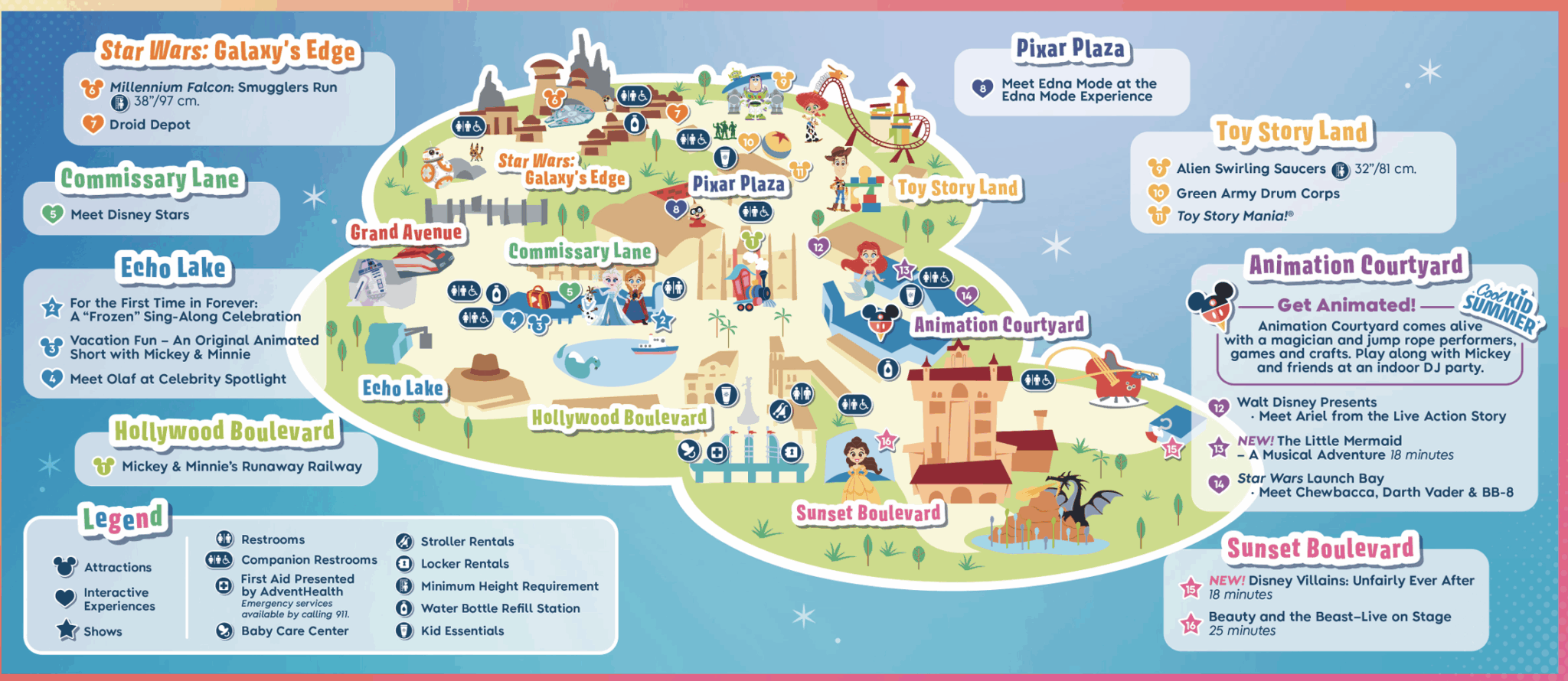 NEW: Cool Kid Summer Maps Debut for all Four Disney World Theme Parks ...