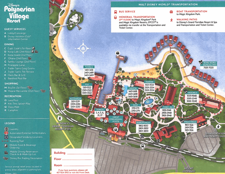 Disney's Polynesian Village Resort Map - Resorts Gal