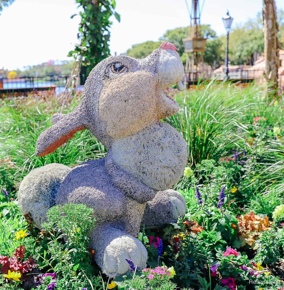 Through the Years: Bambi, Flower, and Thumper Character Topiaries at Epcot