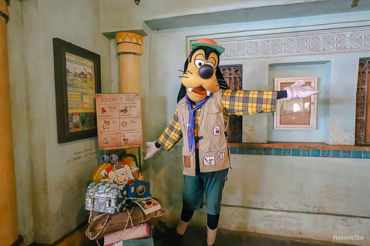 Meet Goofy at the Harambe Train Station at Disney's Animal Kingdom