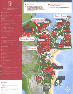 Disney's Grand Floridian Transportation Map (With Destinations)