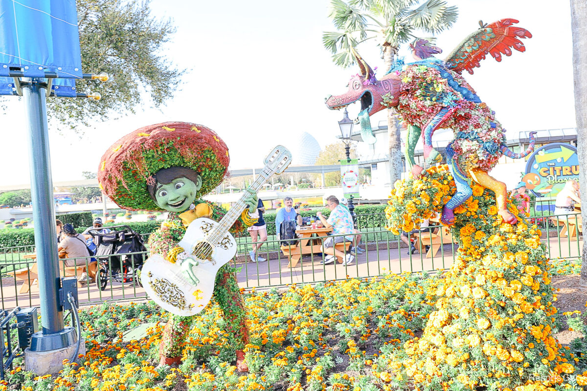Miguel and Dante Character Topiary Debuts at Epcot (Photos and Location)