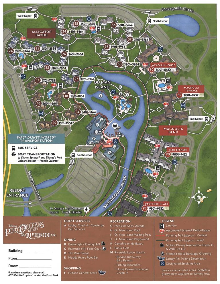 Disney's Port Orleans Riverside Map - Resorts Gal