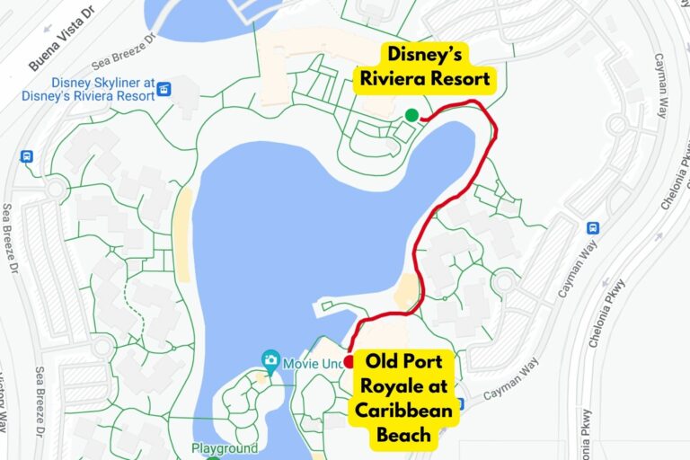 Walking From Disney's Caribbean Beach to the Riviera Resort For Dining ...