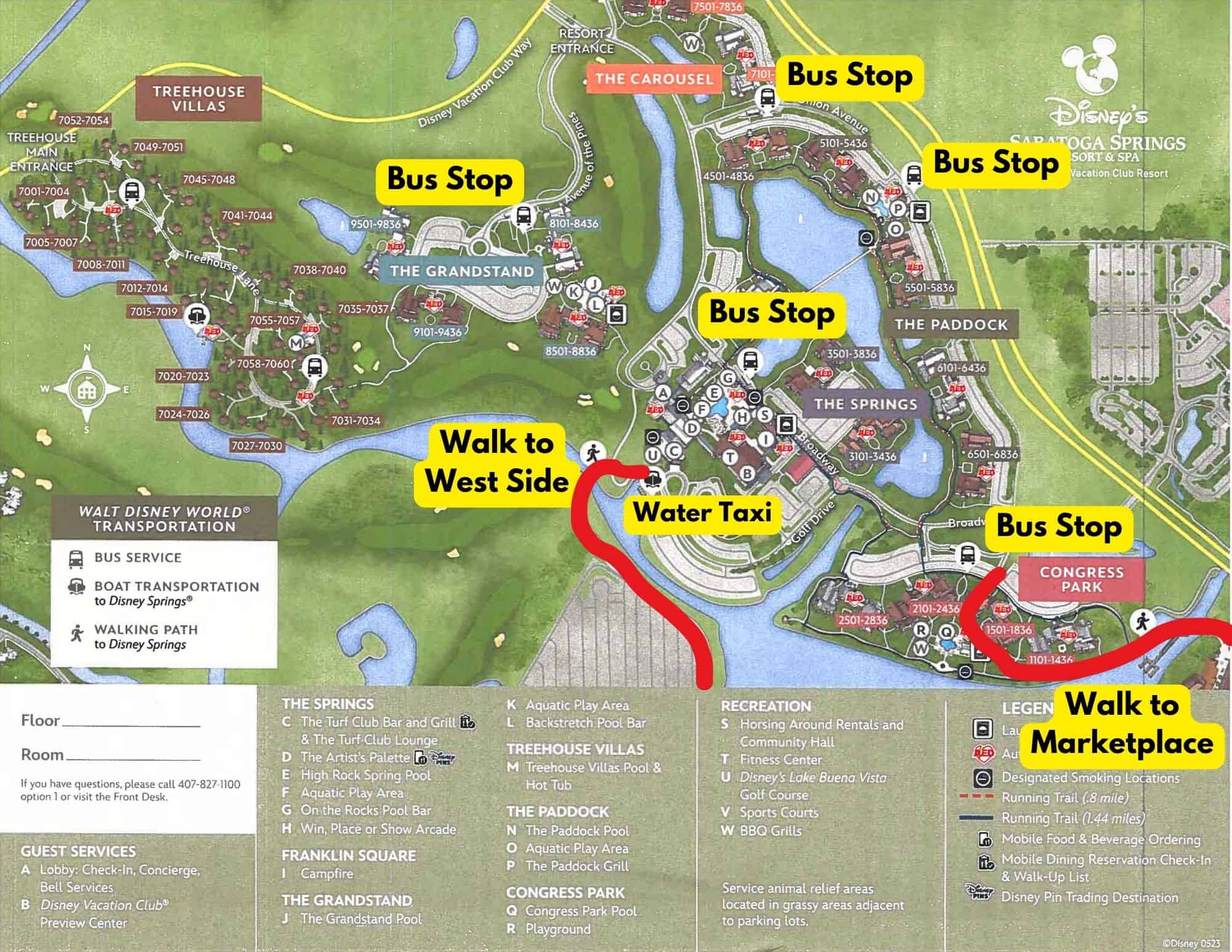 Disney s Saratoga Springs Resort And Spa Transportation Map With Disney s Saratoga Springs Resort And Spa Transportation Map With