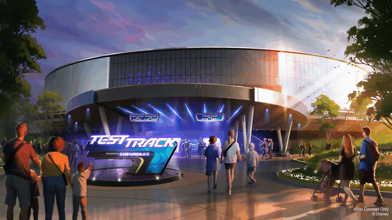 Disney Imagineering Shares First Image of New Test Track Marquee at Epcot