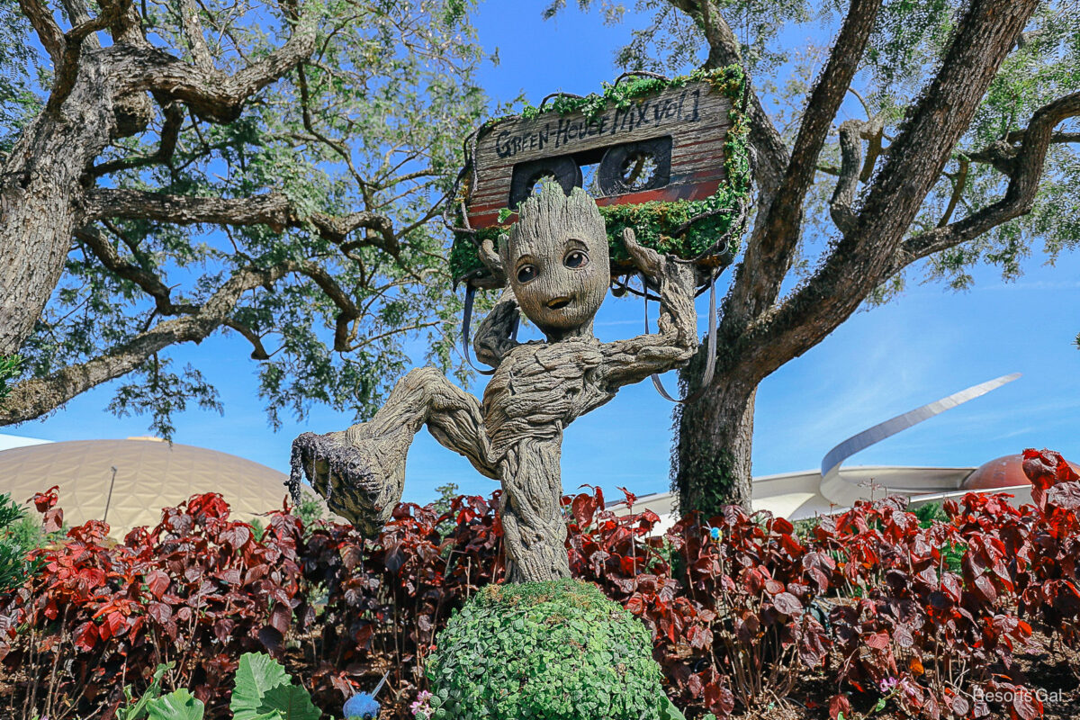 Young Groot Character Topiary Debuts at Epcot (Photos and Location)