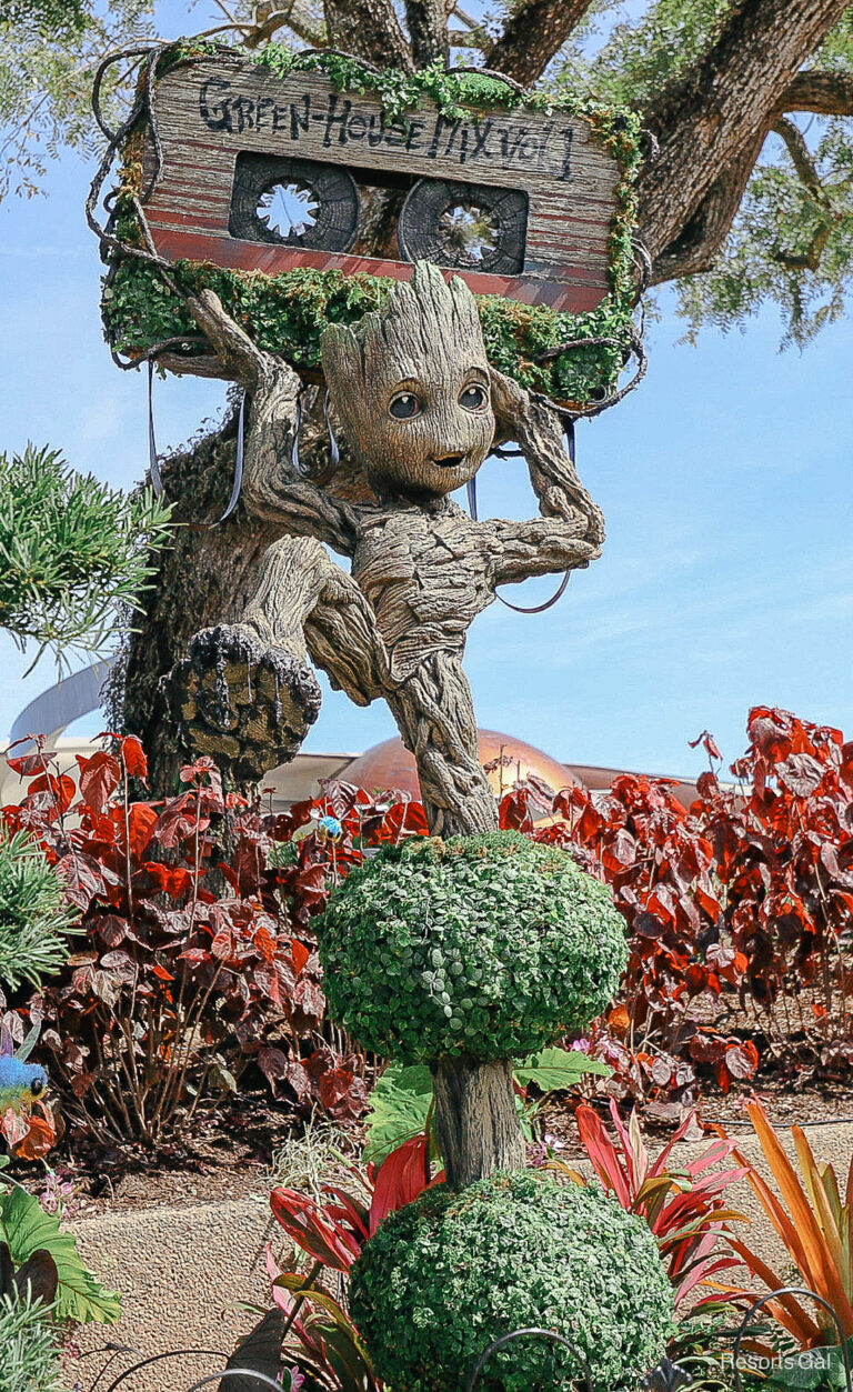 Young Groot Character Topiary Debuts at Epcot (Photos and Location)